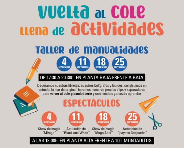 Vuelta al cole llena de actividades